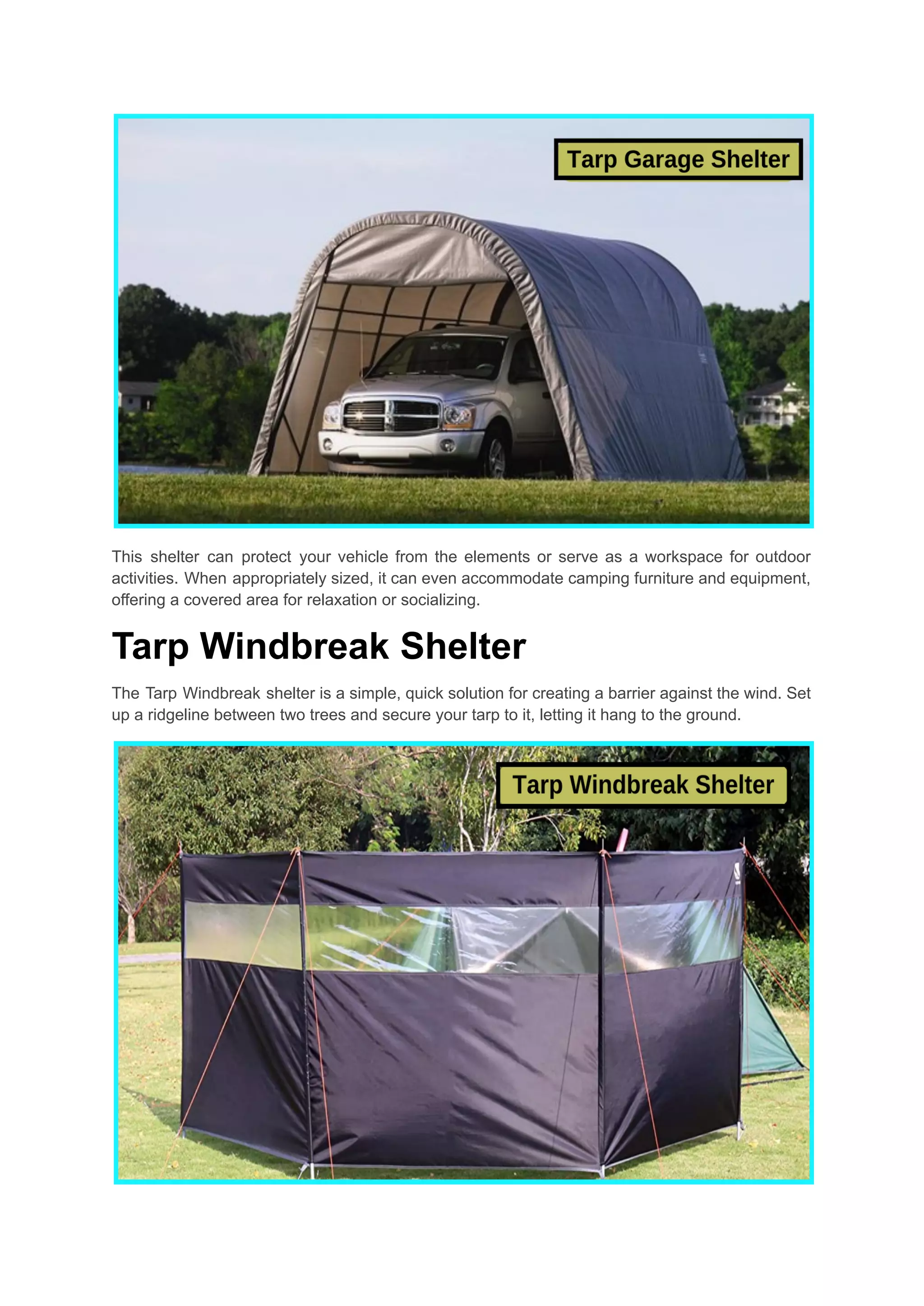 20+ Easy DIY Camping Tarp Ideas - HR Sports | PDF