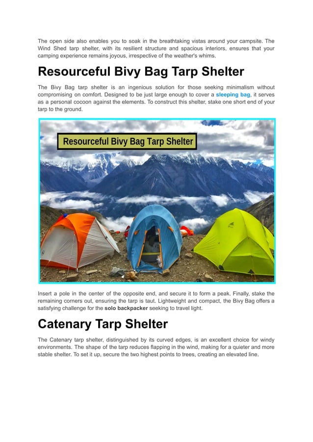 20+ Easy DIY Camping Tarp Ideas - HR Sports | PDF