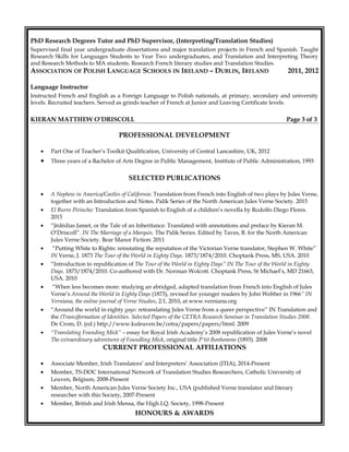 STRATHCLYDE UNIVERSITY CV MAY 2016 KIERAN O'DRISCOLL LECTURESHIP IN ...