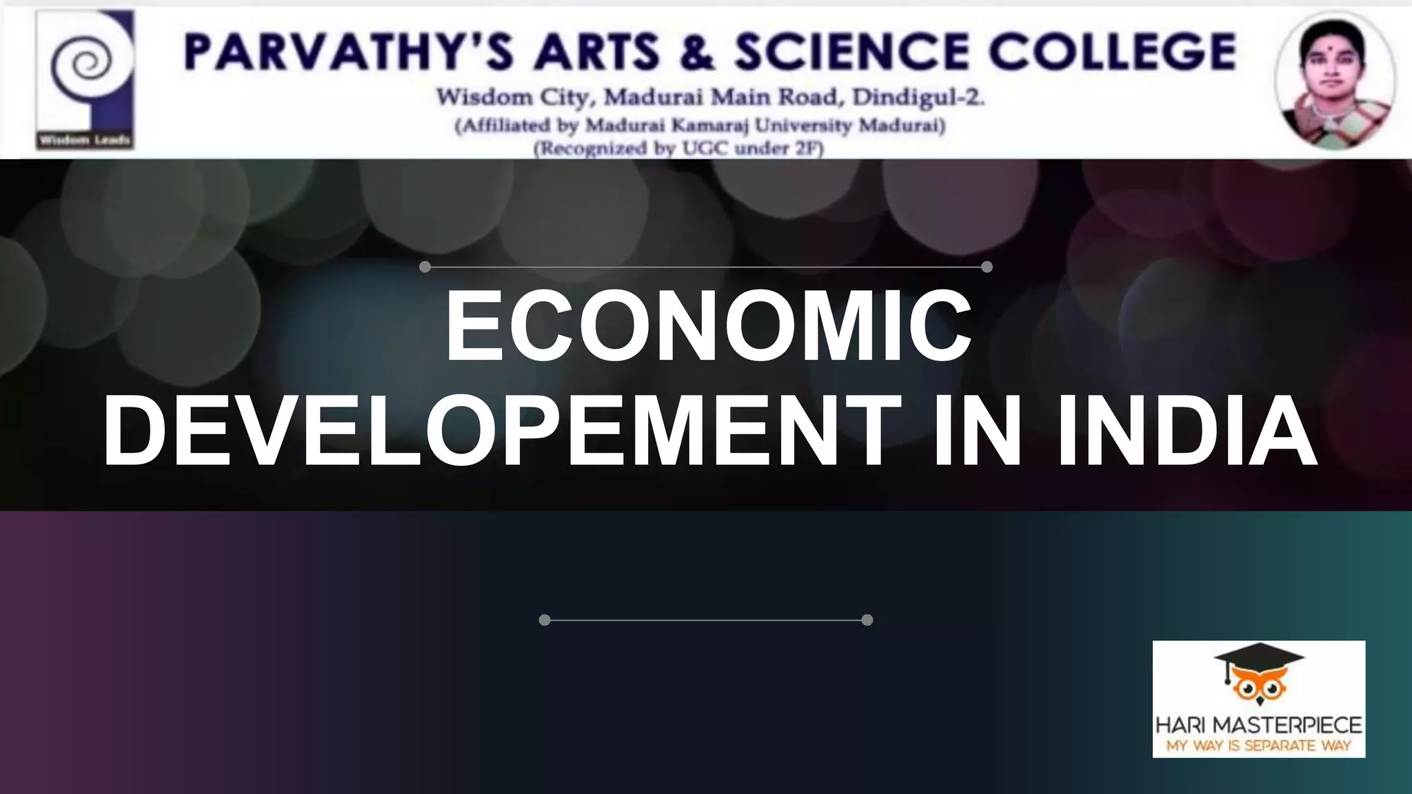 (20 )economic development in india ppt hari master piece | PPTX