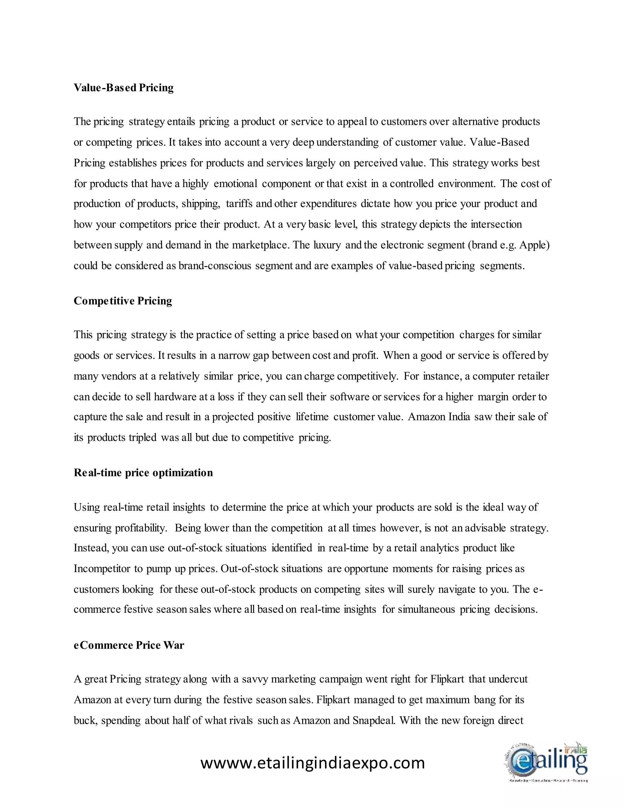 Effective Pricing Strategies For Ecommerce Docx