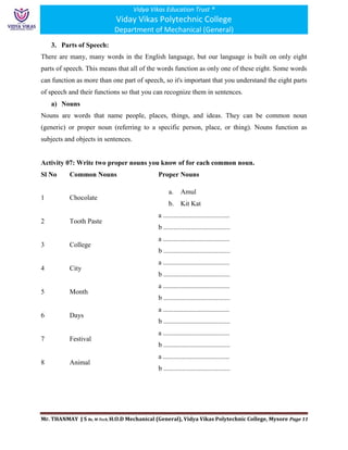 Communication skill in English work book unit 01 | PDF