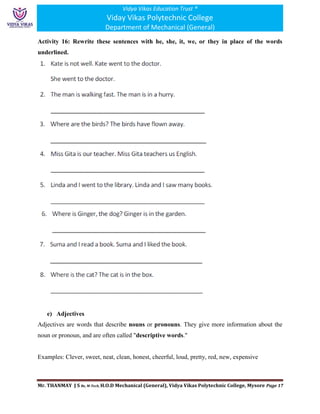 Communication skill in English work book unit 01 | PDF