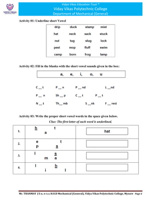 Communication skill in English work book unit 01 | PDF