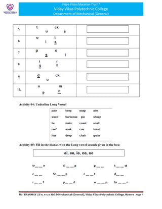 Communication skill in English work book unit 01 | PDF