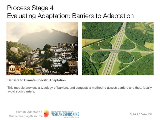 Evaluating adaptation strategies- Barriers to adaptation - Training for ...