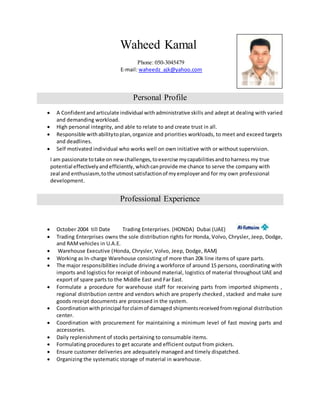 Waheed Kamal Resume(updated) | DOCX