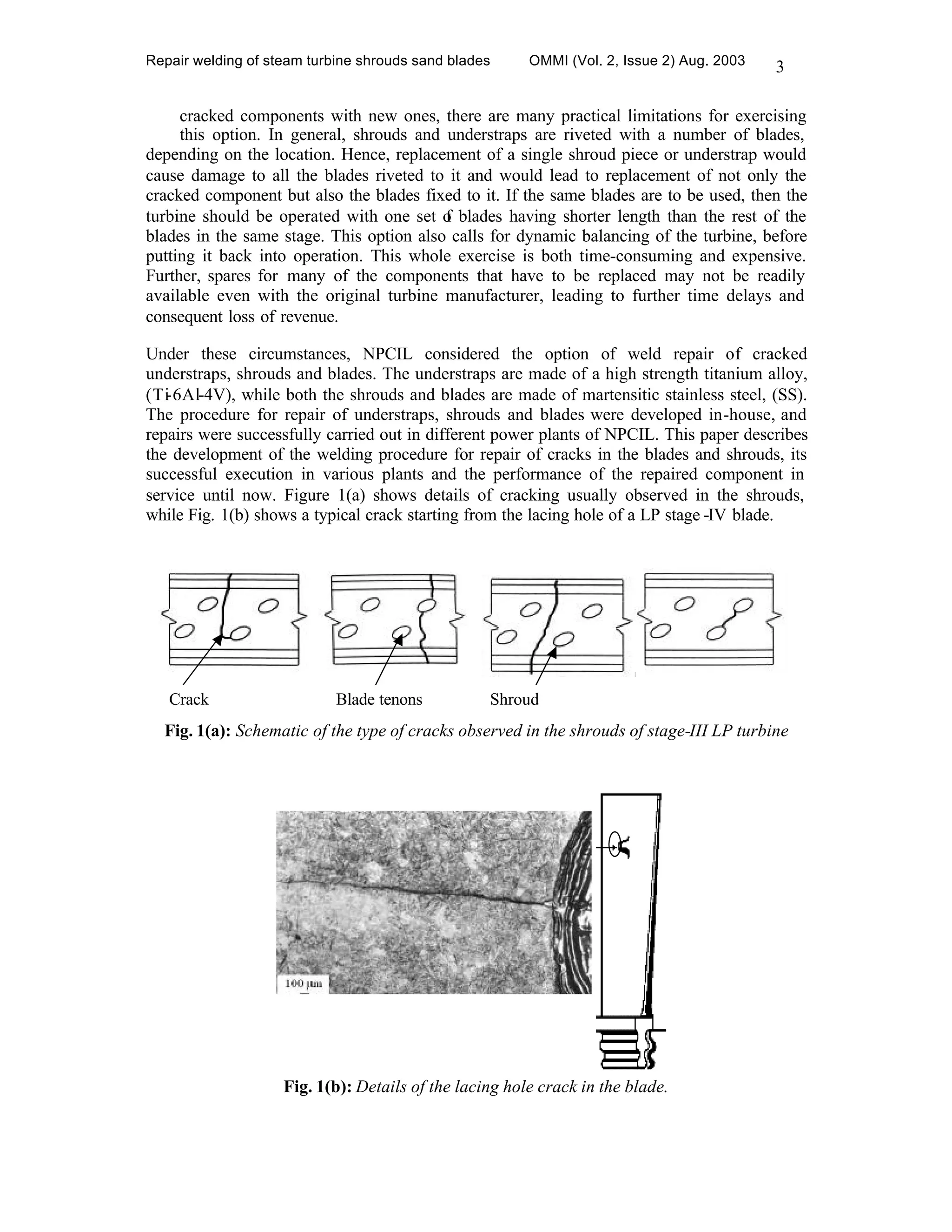 Repair welding of steam turbine shrouds and blades | PDF