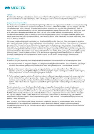 Mercer - Implementing Effective Governance in a newly Acquired Company ...