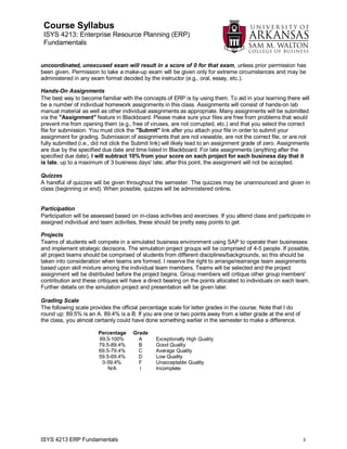 ERP Fundamentals Spring 2017 Syllabus | PDF | Educational Assessment | Education