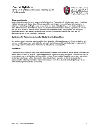 ERP Fundamentals Spring 2017 Syllabus | PDF