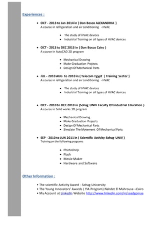cv-saad gomaa saad english | PDF | Technology & Computing