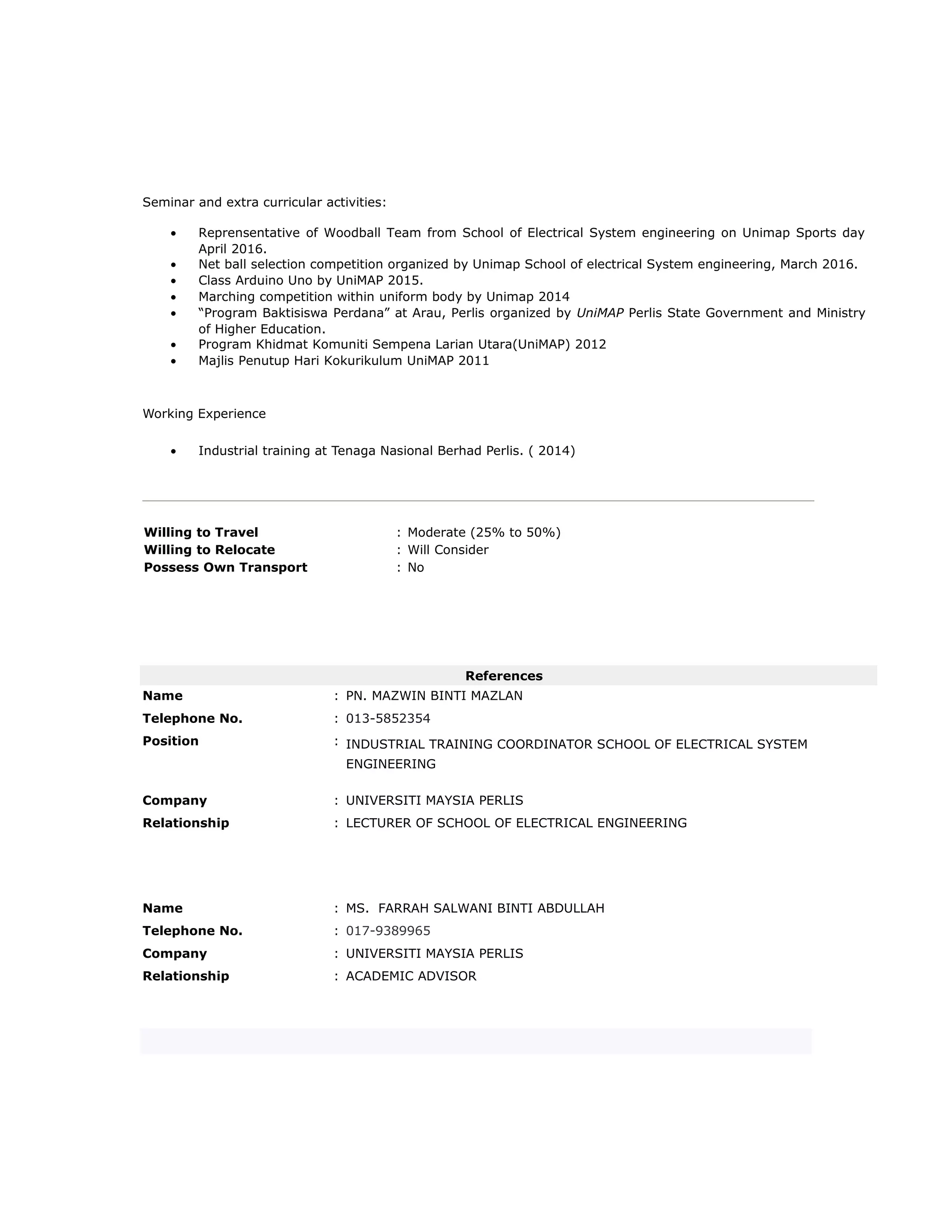 Resume(NG SHU PING) | DOC