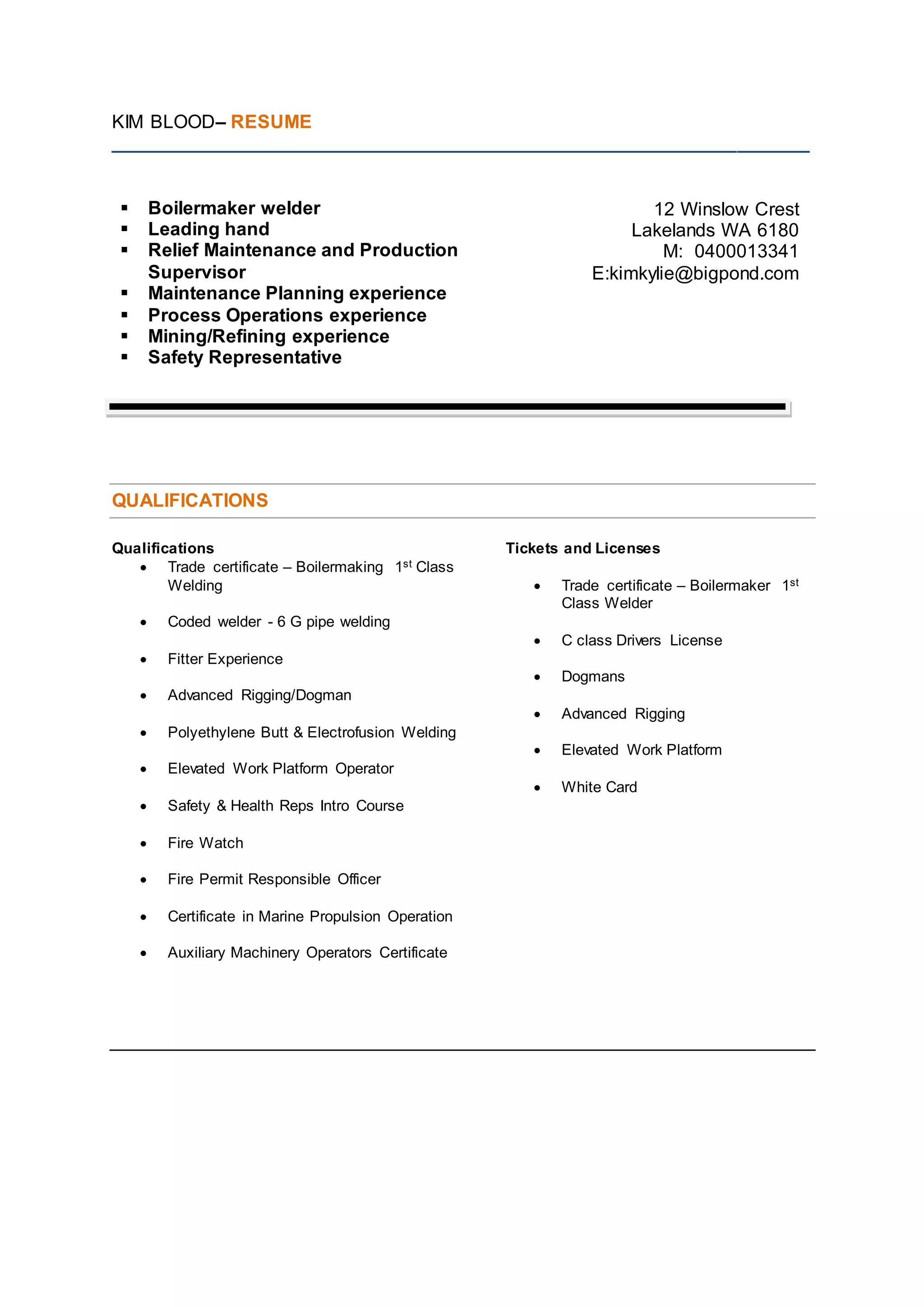 Kim Resume | DOCX