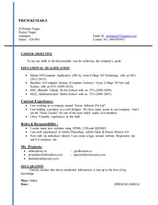 Prem Resume | DOCX