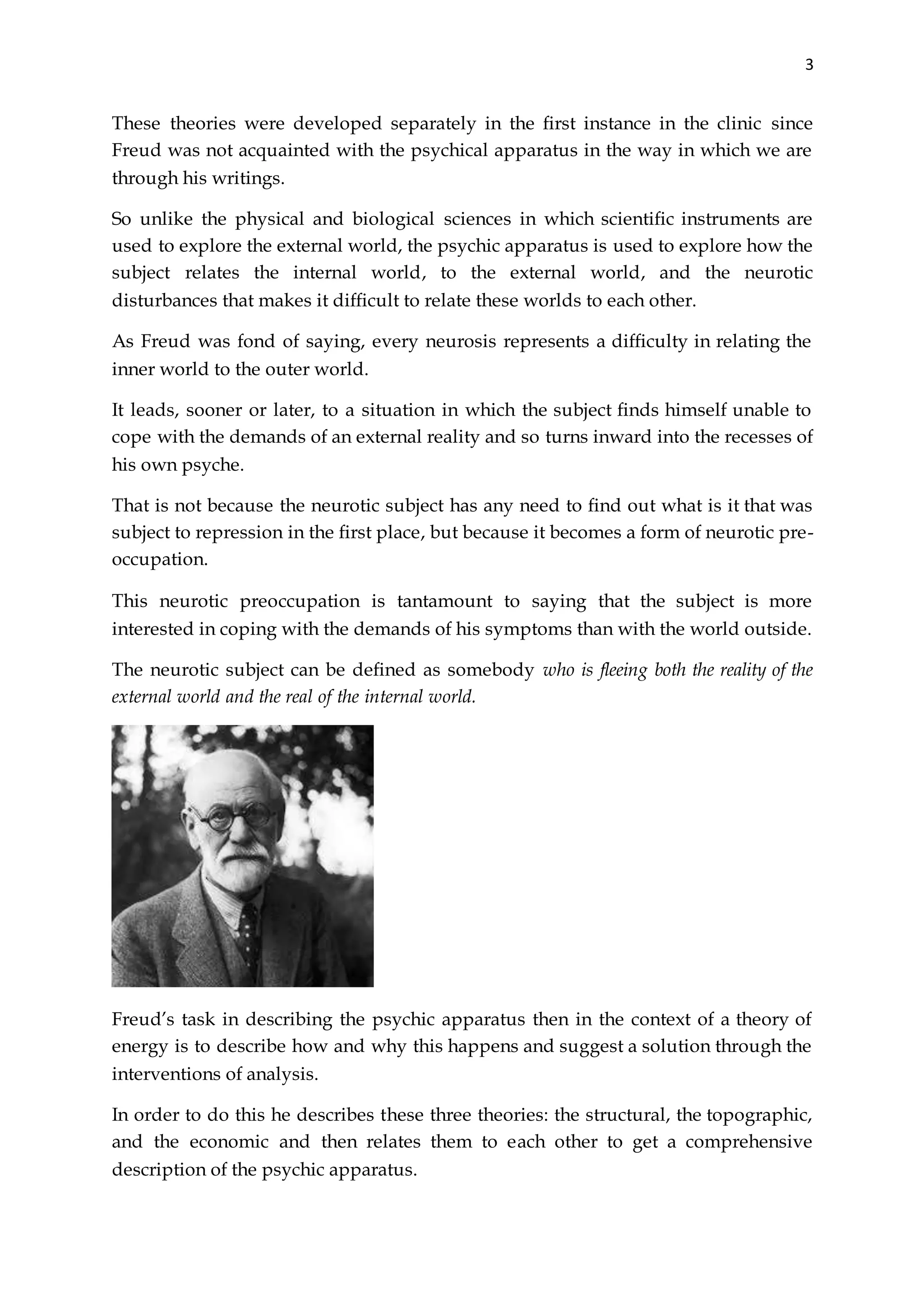 Sigmund Freud on 'The Psychic Apparatus' | DOCX