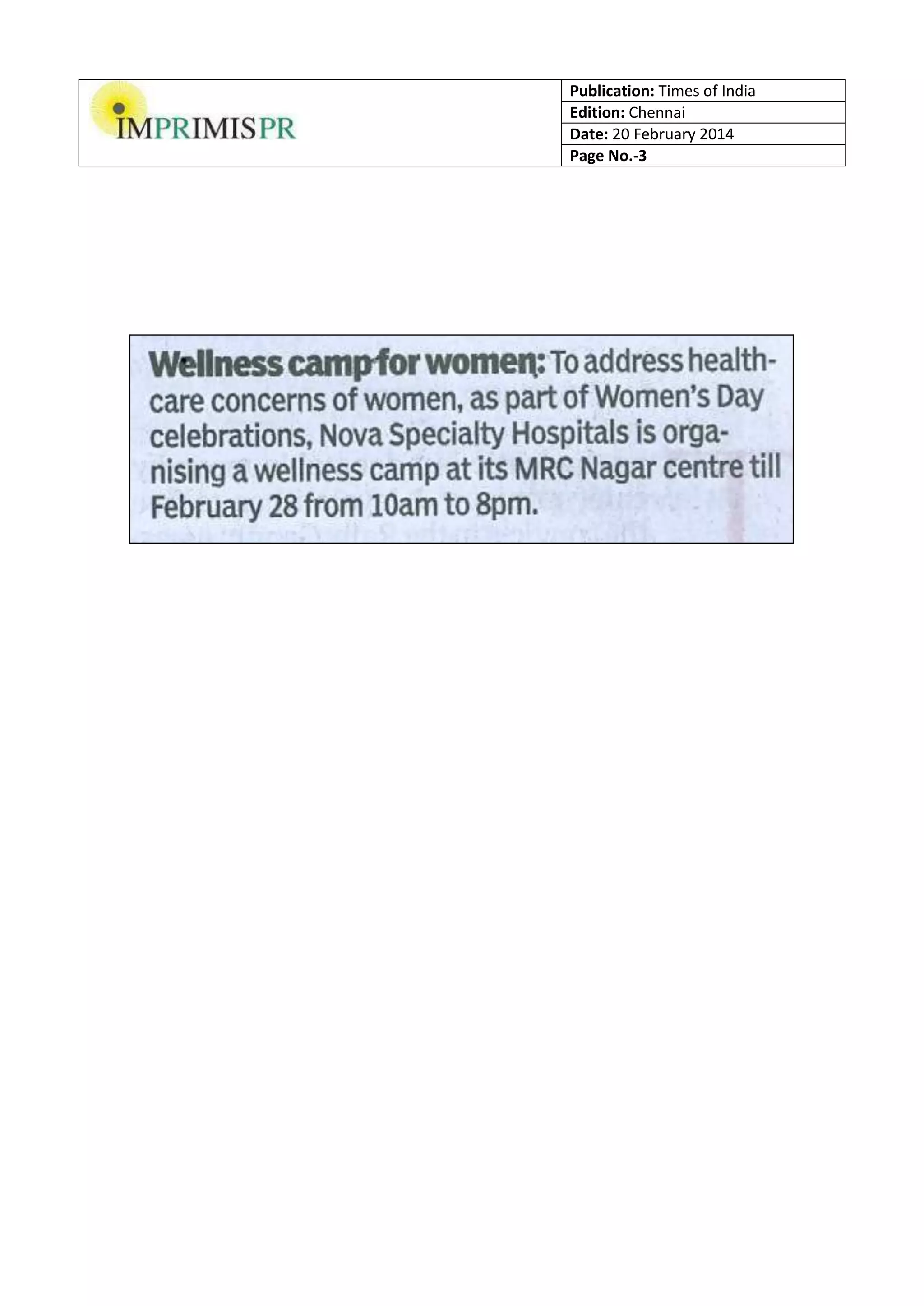 Wellness Camp for Women at Nova | PDF