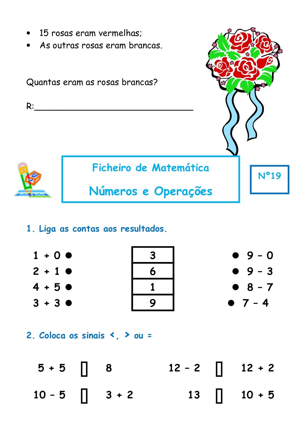 20 fichas matemática - 2º Ano
