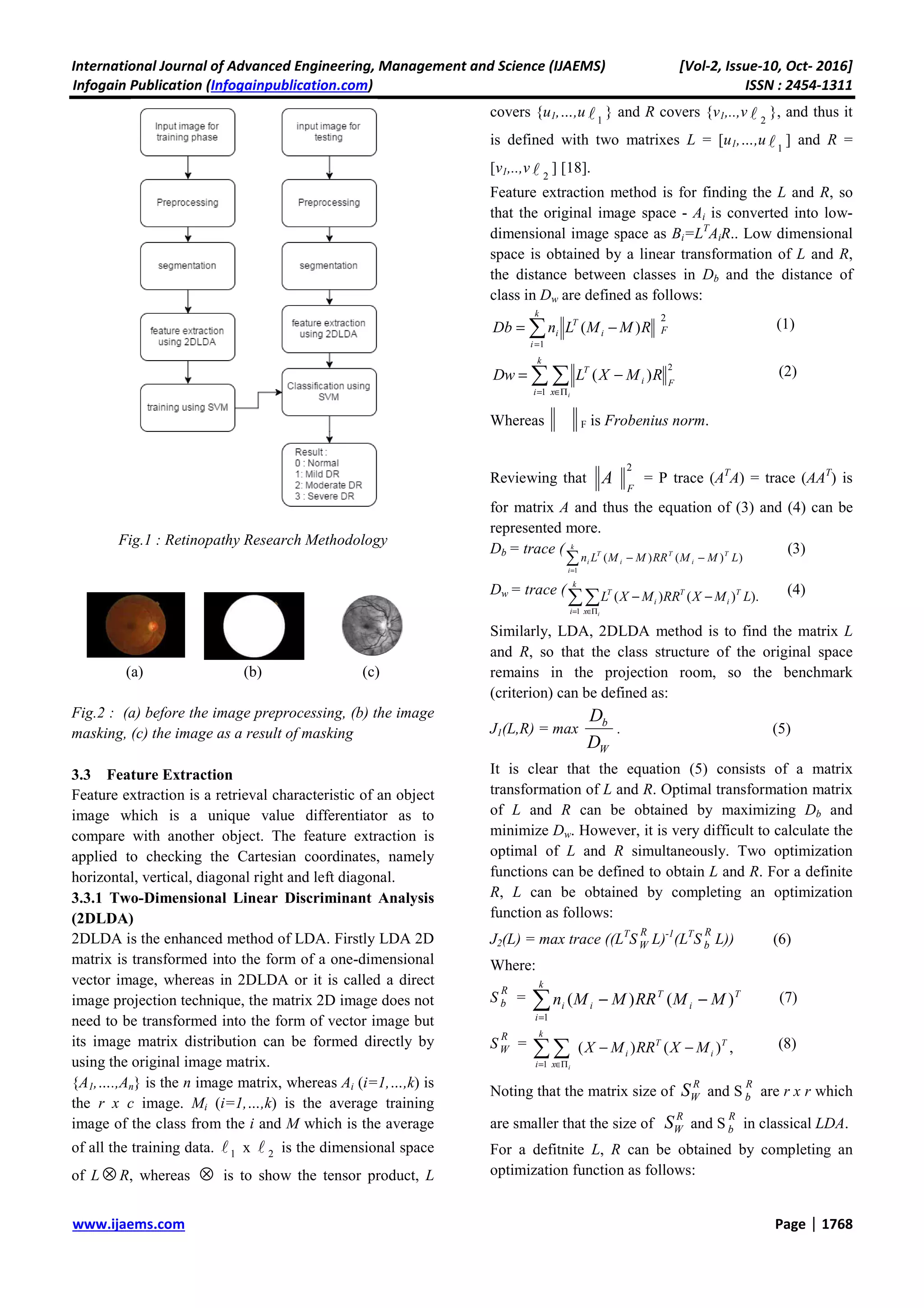 Fundus Image Classification Using Two Dimensional Linear Discriminant Analysis and Support ...