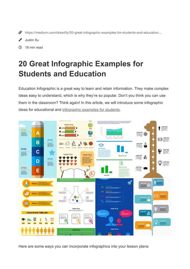 20 Great Infographic Examples for Students and Education _ by Justin Xu ...