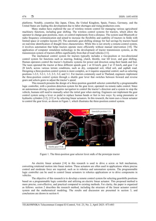Three-position gearshifts remote control for agricultural tractors | PDF