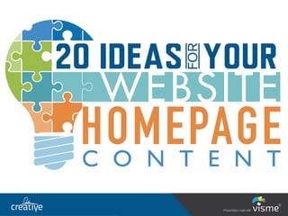 20 Ideas for your Website Homepage Content | PDF