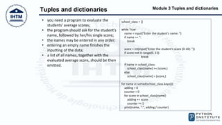 Python PCEP Tuples and Dictionaries | PPT
