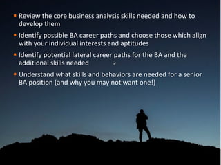 Career Development Tips for Business Analysts | PPT