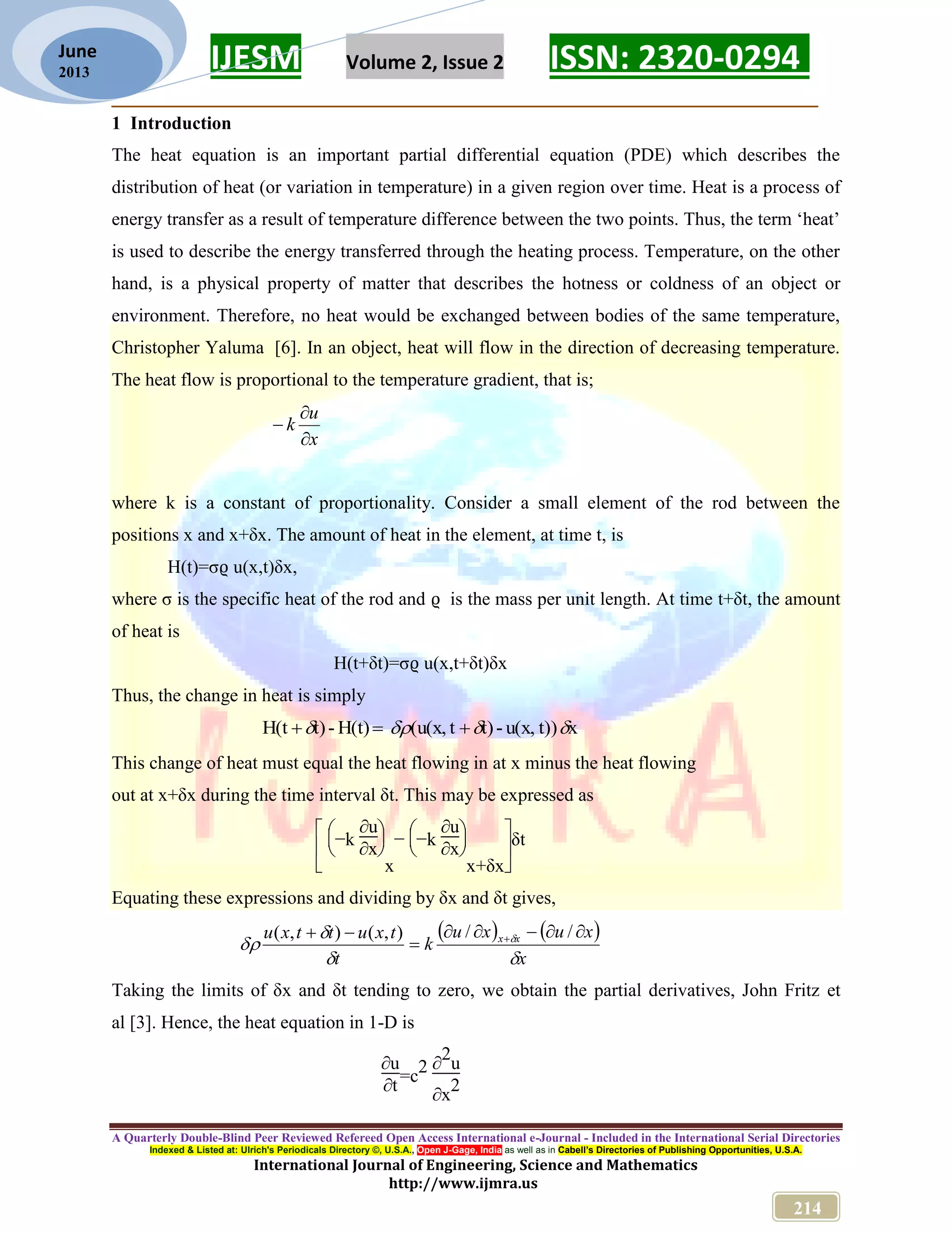 Derivation and solution of the heat equation in 1-D | PDF