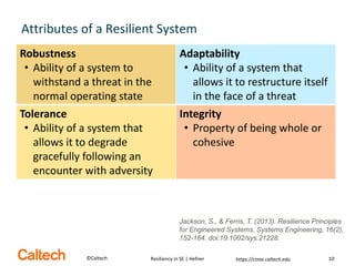 Resiliency in Systems Engineering | PPT