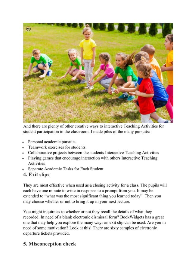 20 Best Interactive Teaching Activities | CIO Women Magazine | PDF