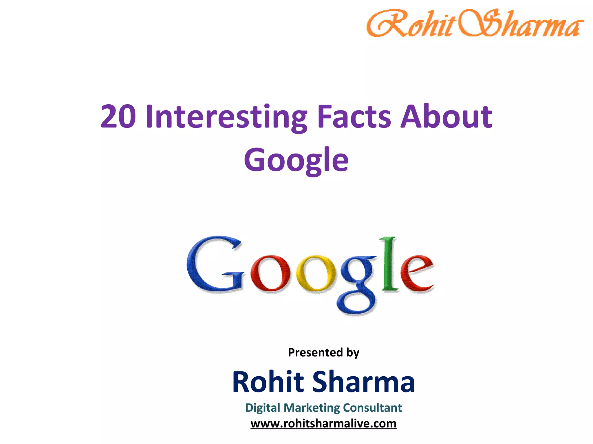 20 interesting facts about Google | PPT