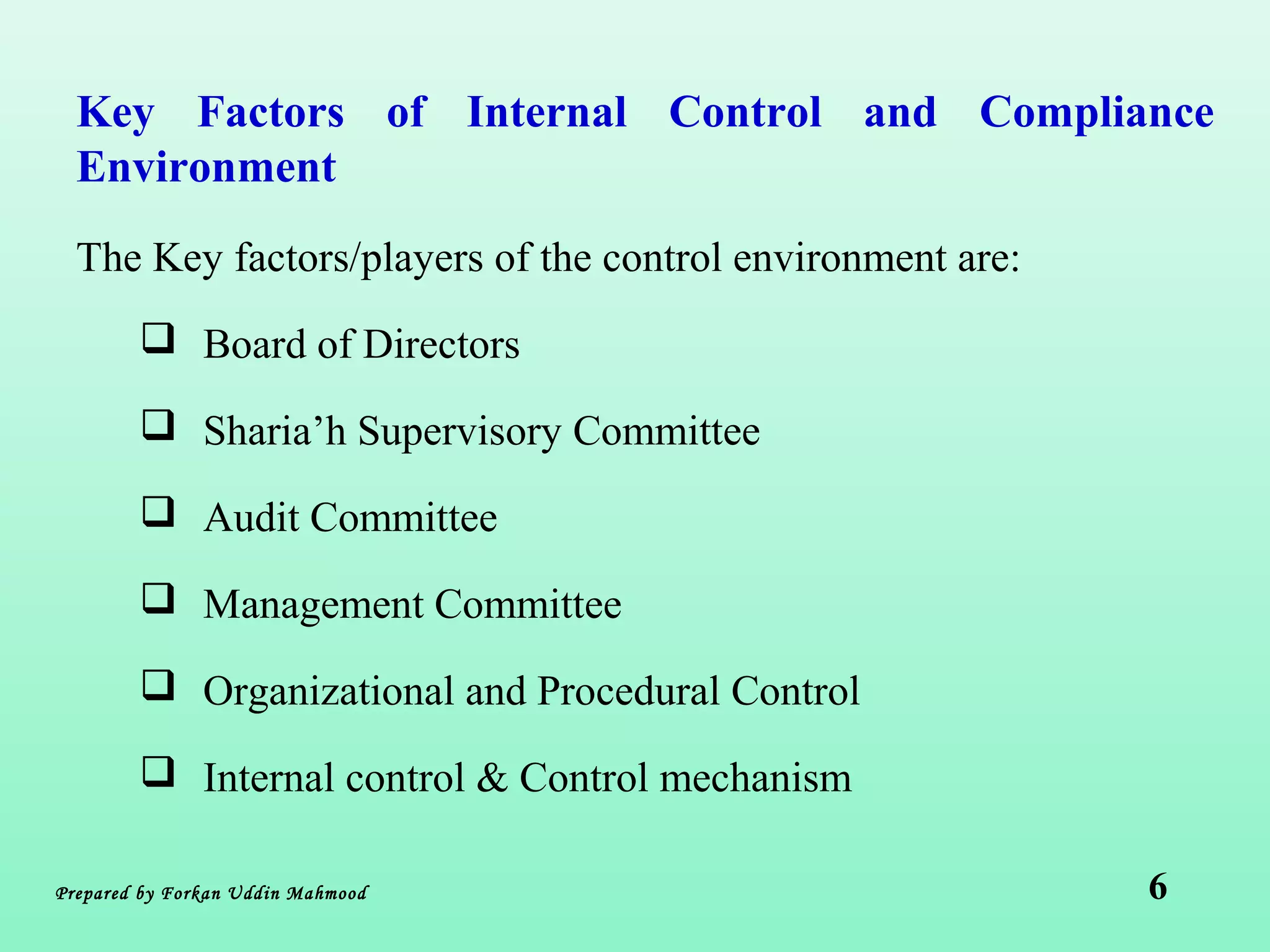 Internal control & compliance | PPT