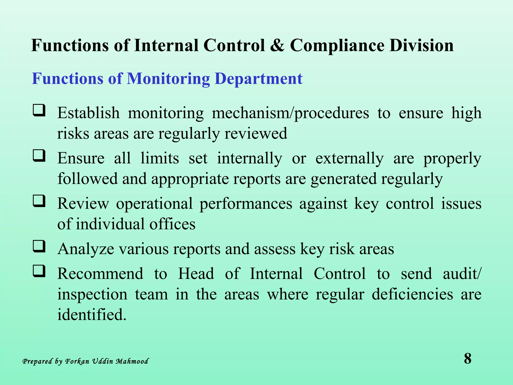 Internal control & compliance | PPT