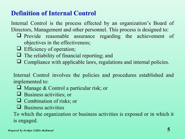 Internal control & compliance | PPT