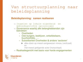 20 jaar RSV. Van structuurplanning naar beleidsplanning. Peter Cabus | PDF