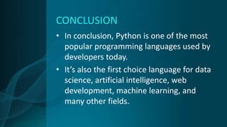 Python Unveiled: A Comprehensive Exploration | PPT