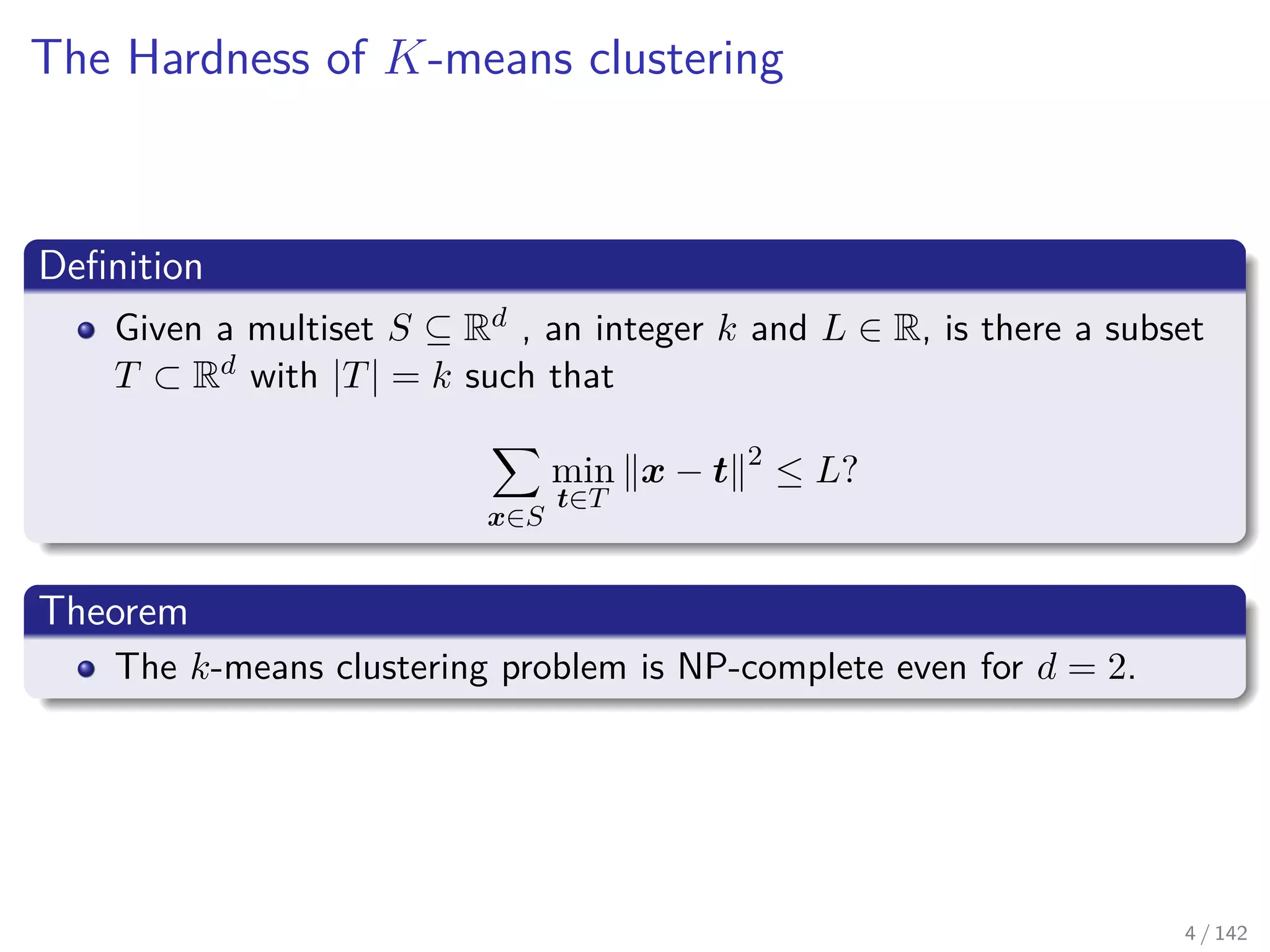 20 k-means, k-center, k-meoids and variations | PPT
