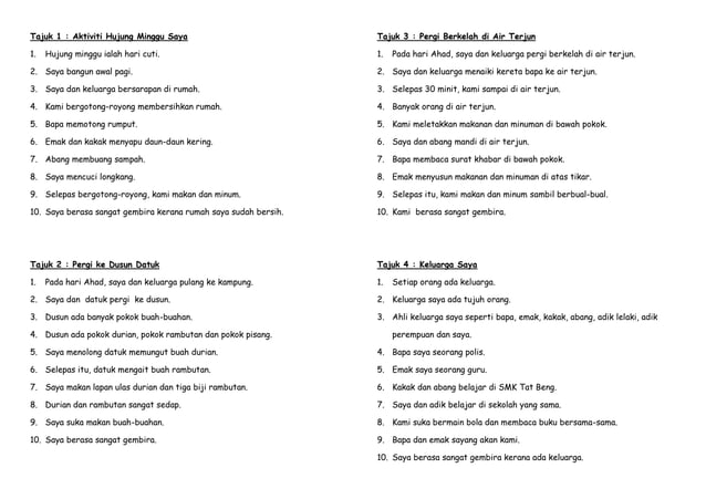 20 karangan 10 ayat tema keluarga | PDF