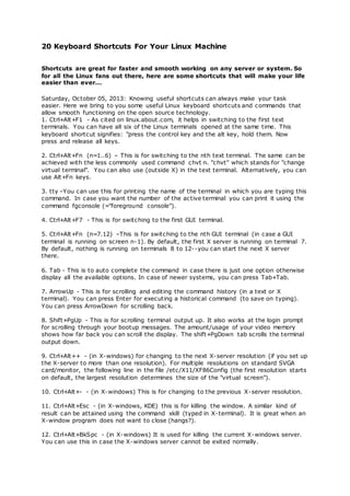 20 keyboard shortcuts for your linux machine | PDF
