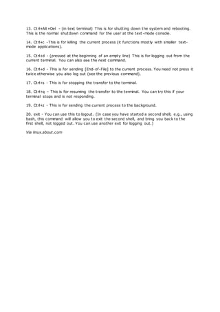 20 keyboard shortcuts for your linux machine | PDF