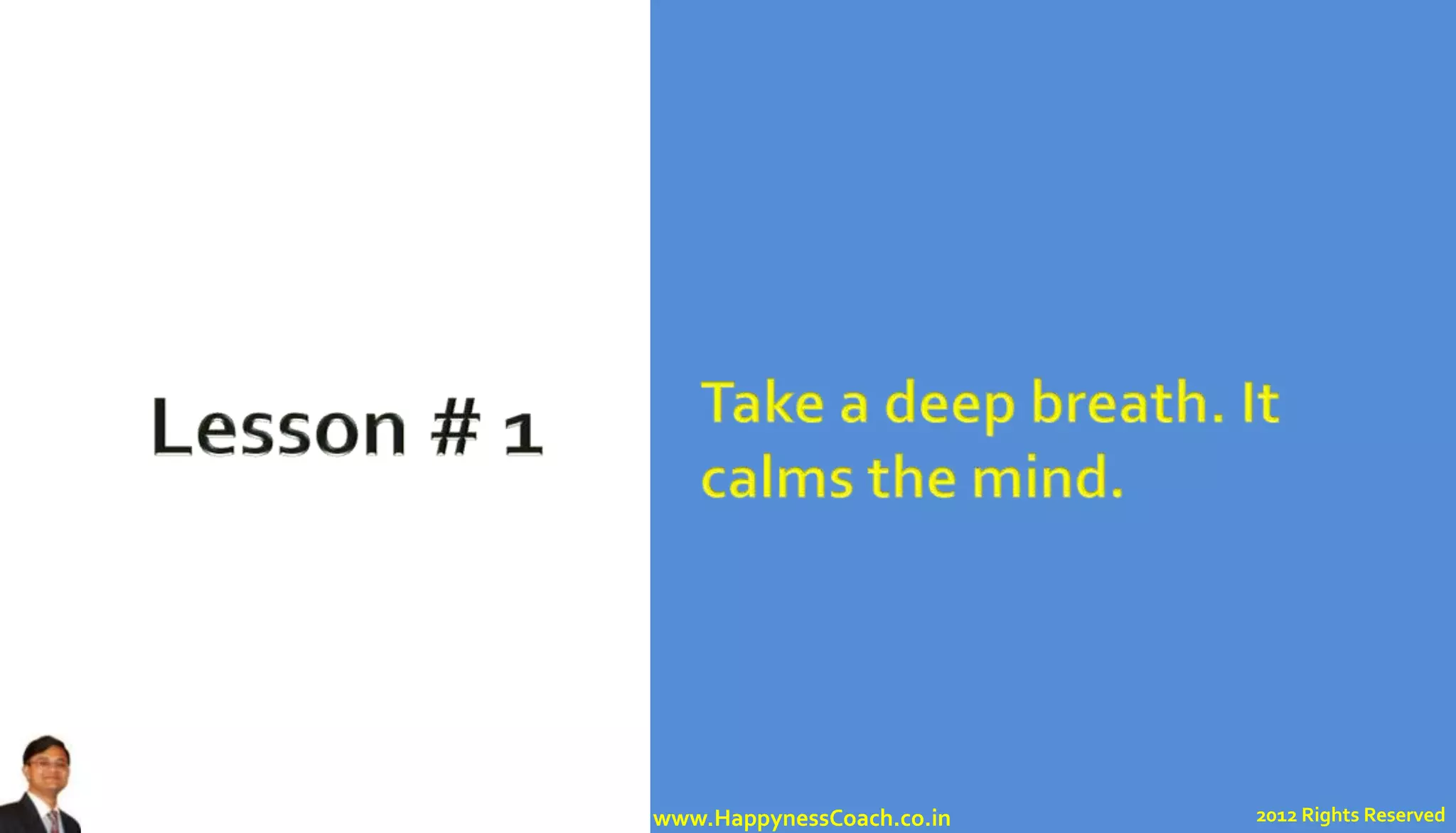 20 life lessons happyness coach | PPT