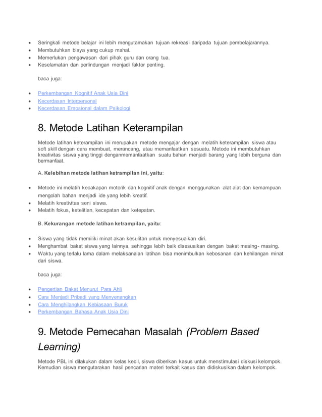 20 macam macam metode pembelajaran | PDF