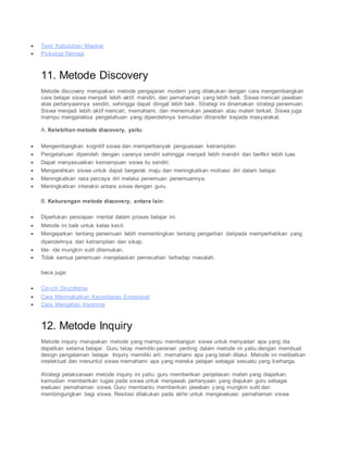20 macam macam metode pembelajaran | PDF