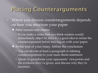 English 104: Counterarguments | PPT