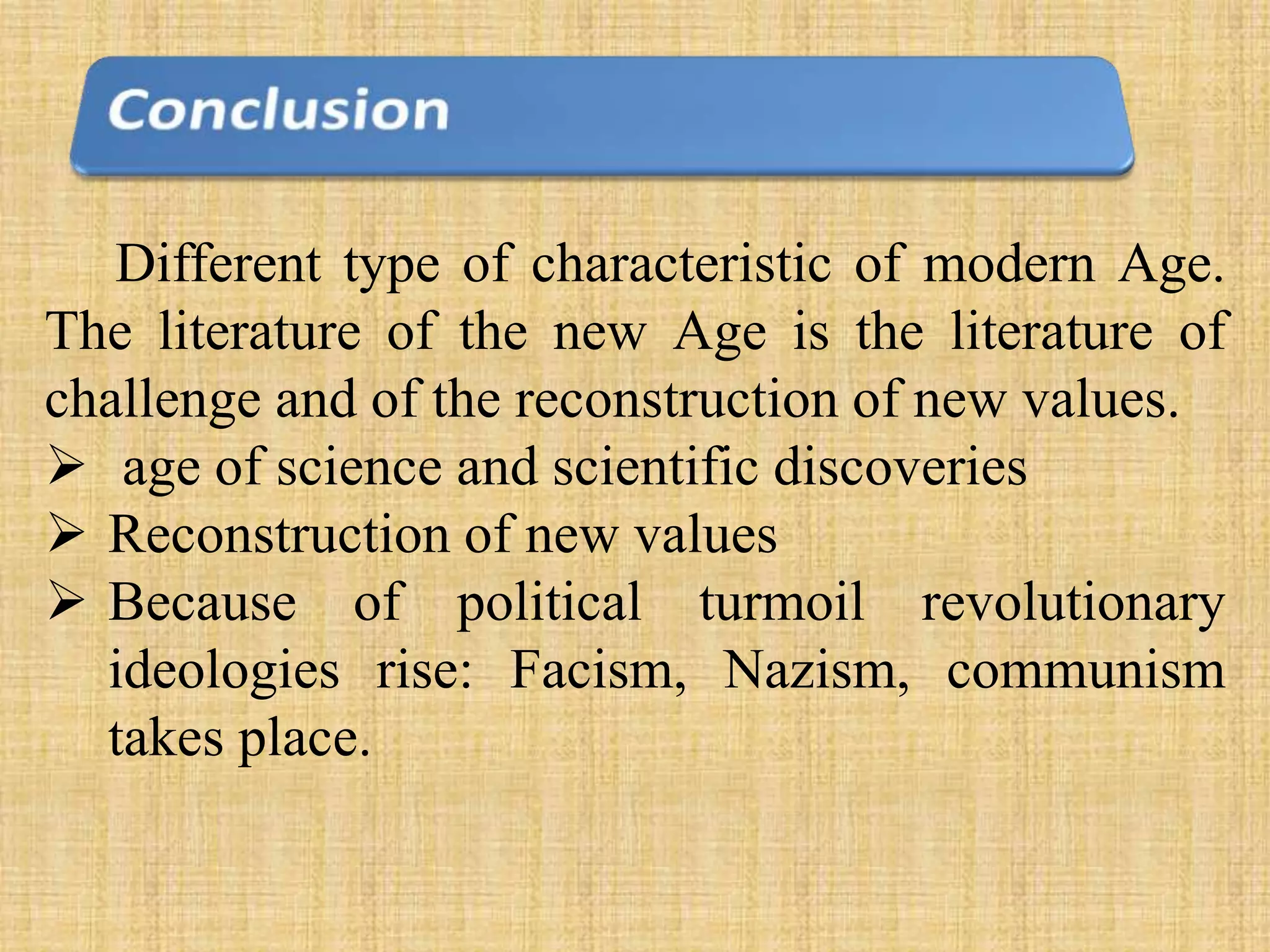 General Characteristics of the Modern Age | PPTX
