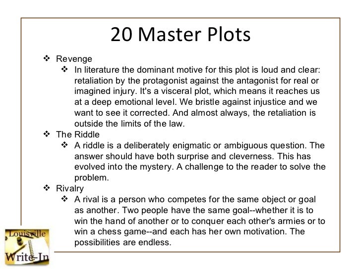The Louisville Write In Presents: 20 Master Plots