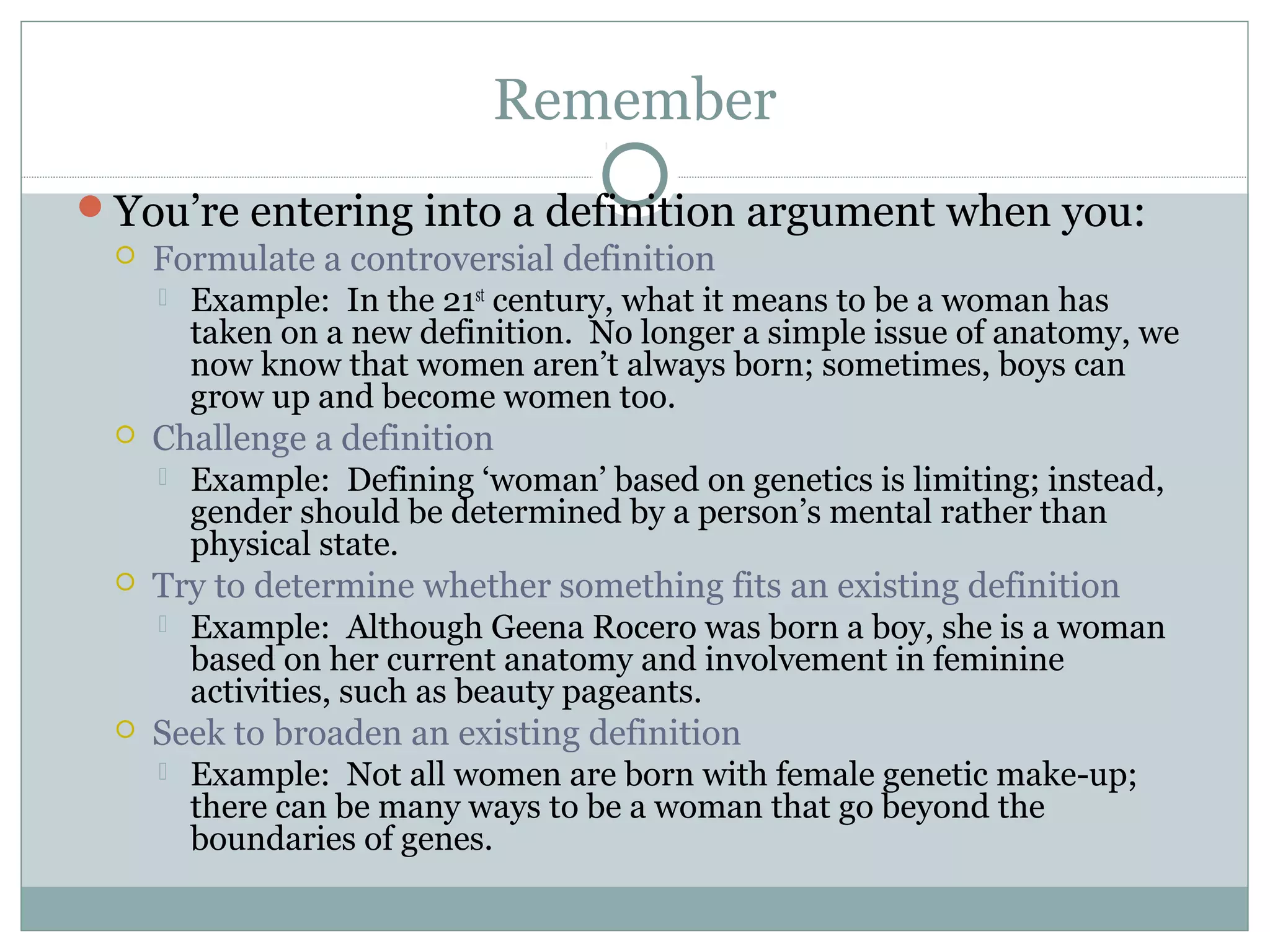 Arguments of Definition | PPT