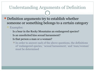 Arguments of Definition | PPT