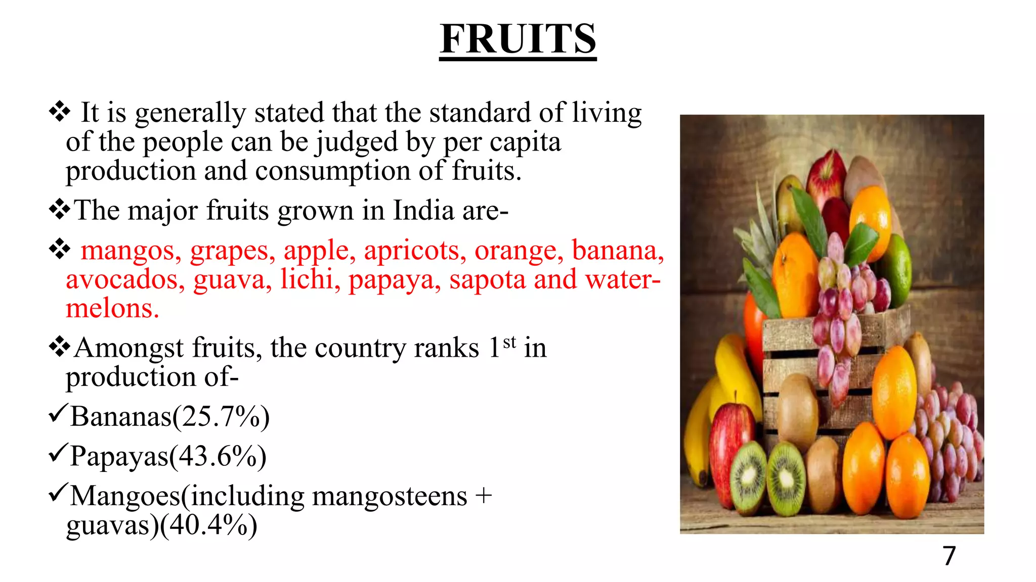 major fruits and vegetables crop in India 2019-20 | PPTX